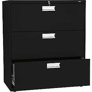 HON 600 Series Three-Drawer Lateral File, 36w x 19-1/4d, Charcoal
