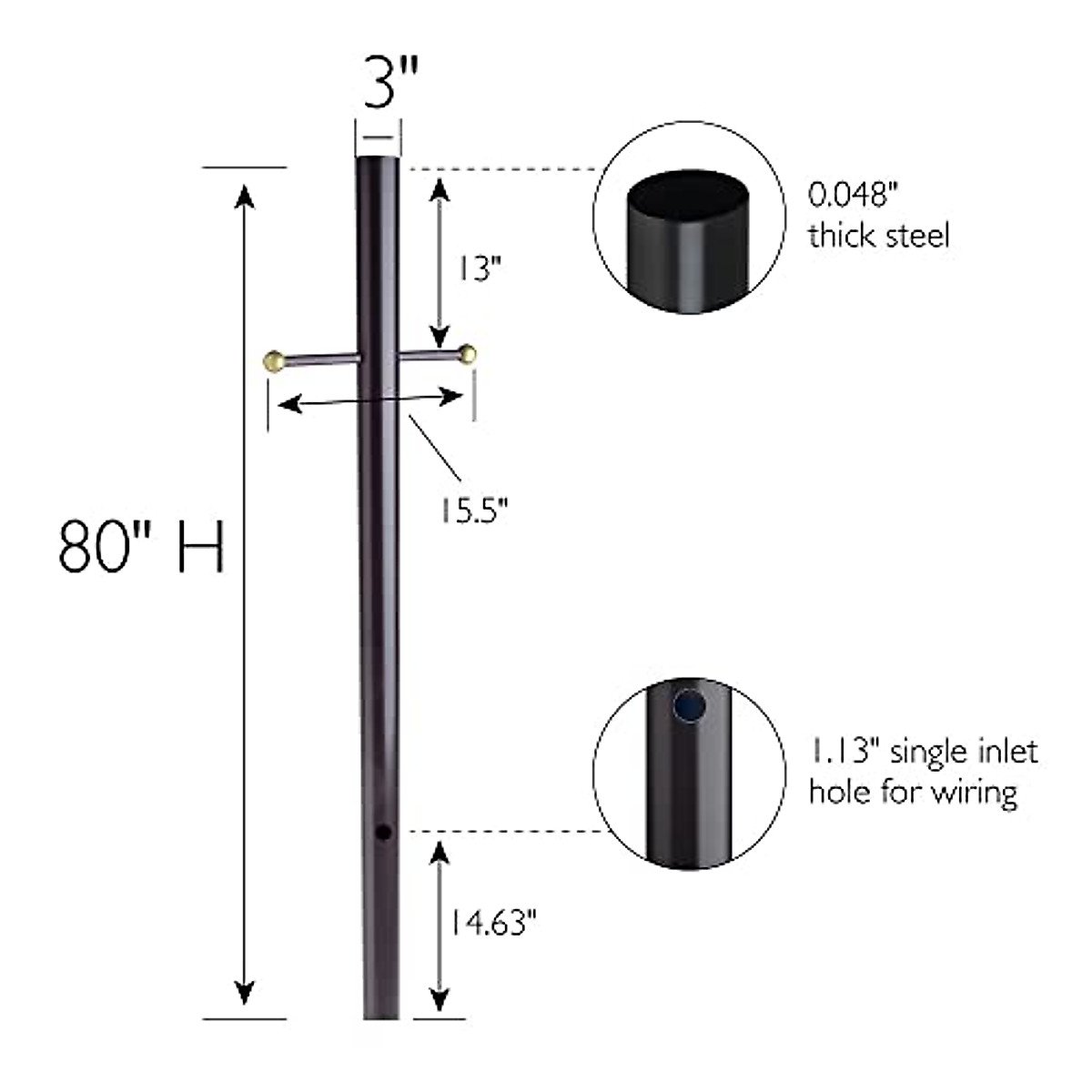 Design House 501817 80-Inch Lamp Post, Black