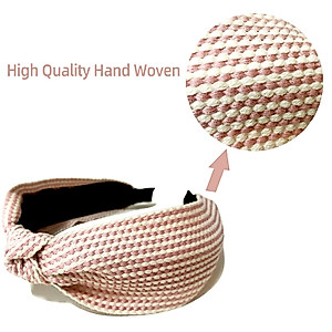 4PC Handmade Braid Headband Cloth Cross Knot Elastic Hair Hoop Sweet Wide Hairband for Women Girls