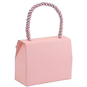 Driew Butterflies Purse Party Favor bags, 20 Pack Baby Shower Candy Gift Chocolate Favor Box Set with Handle for Wedding Decorative, Anniversary, Birthday Parties, Bridal Showers - Pink, 3.5"x1.6"x2.8"