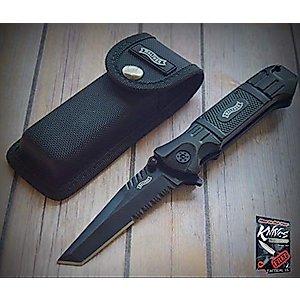 New 1pc Walther"Blacktactanto" Linerlock Folding sharp Blade Knife w/Pocket Clip - 9" Overall for Home Camping Hunting Rescue by ProTactical"US