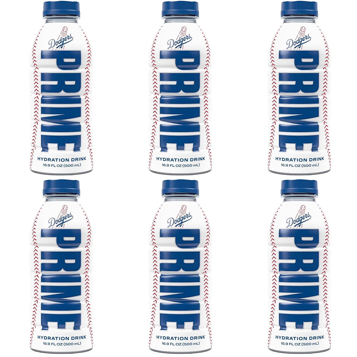 Prime Hydration Drink Limited Edition LA Dodgers, 16.9 Fl Oz, Los Angeles Dodgers Prime Hydration Drink, 6 Bottles