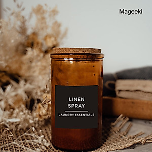 Mageeki 144 Laundry Room Labels for Organizing, Minimalist Laundry Stickers for Containers, Waterproof and Oilproof, Preprinted Organization Labels for Laundry Room, Bathroom (Black)