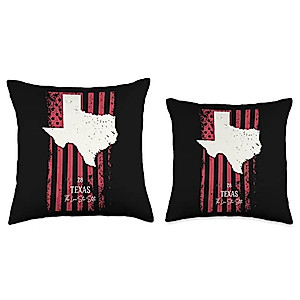 Texas State Map USA Throw Pillow, 18x18, Multicolor