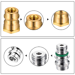 Mudder 4 Pieces VA-LH11 A/C Pro R-12 to R-134a Retrofit Parts Kit Retrofit Conversion Adapter Fitting Compatible with 1/4 SAE Thread Low High Side Retrofit Conversion