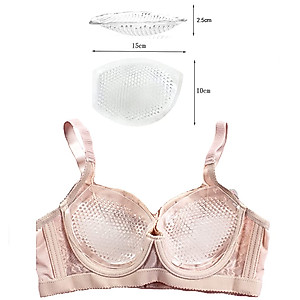 ericotry 1Pair Transparent Breathable Silicone Perforated Bra Inserts Booster Insert Pads Swimsuits Bikini Chest Pad Breast Pads for Women Lady Girls