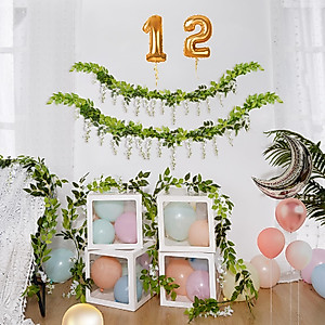 Dolicer Wisteria Artificial Flower Garland 4Pcs Total 24Ft, Artificial Wisteria Garland, White Wisteria Flower Vines, Silk Wisteria Hanging Flowers for Wedding Arch Outdoor Ceremony Garden Porch Decor