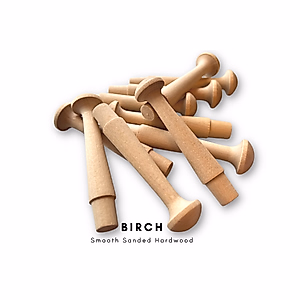 3-1/2 Inch Shaker Pegs with 5/8 Inch Tenon - 10-Pack - Unfinished Hardwood Birch Wooden Hooks, for Coat Wall Racks, Towel Hanging, Cups or Mugs - Use for Crafting, Woodworking and DIY Projects