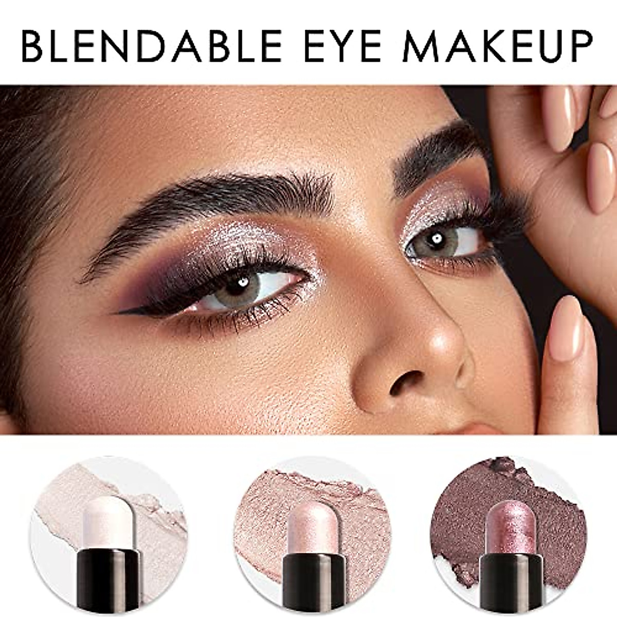 FOCALLURE 3 Pcs 2 in 1 Eyeshadow and Eyeliner Pen, Waterproof Eye Shadow Pencil, Hypoallergenic Eyeshadow, Highlighter Eye Liner, Multi-Dimensional eyes Look, FA38-11116-123