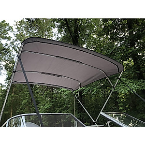 Cypress Rowe Outfitters Complete Bimini Top Kit, Frame, Canvas, Hardware, 10'L x 8'W Grey, 4 Bow, fits from 91"-96" Wide