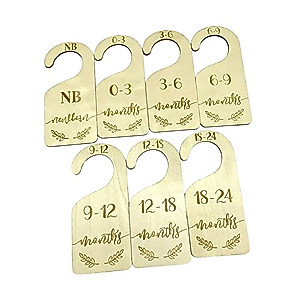 Gazechimp 7Pcs Wooden Baby Closet Dividers Infant Wardrobe Divider Cloth Size Organizers Cloth Organizer Hanger Dividers for Living Room