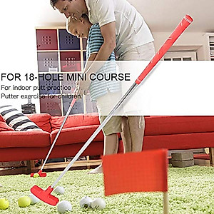 Golf Putter with Steel Shaft Kids Putter Mini Rubber Head for Right Hand Children for Junior(red)