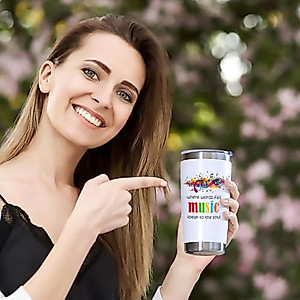 EchoMaven Music Gifts for Teachers & Lovers - 20oz Travel Tumbler, White - Where Words Fail, Music Speaks to the Soul - Perfect for Christmas & Birthdays