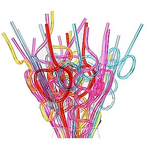 24 Crazy Straws, Colorful Silly Straws, Curly Straws for Kids Reusable, Silly Straws for Kids, Twisty Straws,Curly Straws,Crazy Straws for Kids