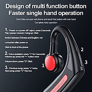 Delarsy #wzcw8F Bon-E Conduction Headphonesopen Ear Headphones Sports Wireless Earphones Bluetooth Headphones with Built-in Micfor Ru