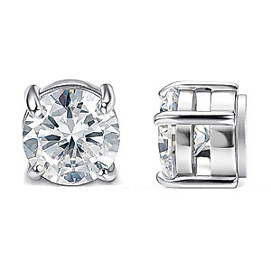 Stainless Steel Magnetic No Piercing Fake Gauges Earring Studs,for Non Pierced Ears,Black,Silver,Colorful,Hypoallergenic