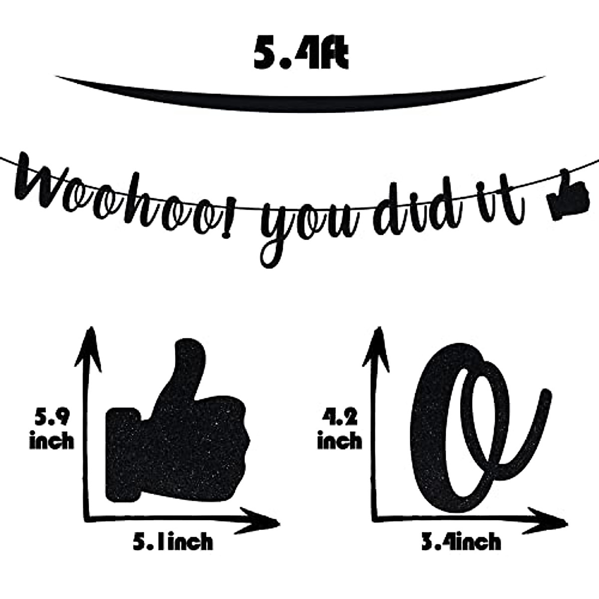 Woohoo you did it Banner, 2022 Senior High School Graduation Bunting Sign, Funny 2022 College University Graduation Party Decoration Supplies