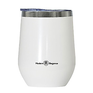 Halloween Tumbler Stemless Wine Glass – 12Oz Wine Tumbler with Straw– Cute Spider Insulated Steel Tumblers Halloween Cup – Spill-Proof, Reusable Halloween Mugs (Modern White - Spider Cider)