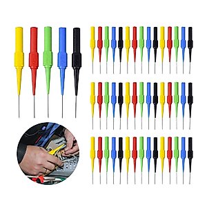 50 Pcs Test Back Probe Pin, 0.7mm Non-Destructive Insulation Wire Piercing Needle, Test Probe Pins, Wire Piercing Probe Insulation Back Probes for 4mm Banana Socket Plug, Car Tester