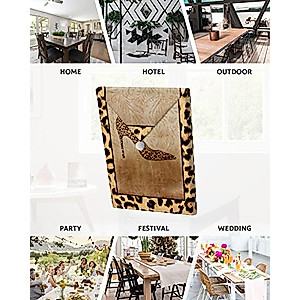 8 Pcs Dining Chair Slipcovers Sexy Leopard High Heel Shoe,Removable Kitchen Chair Back Covers,Santa Hat Chair Protector Back Cover for Dining Room Kitchen Holiday Party,Retro Wildlife Animal Skin