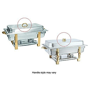 Tiger Chef 2-Pack 8 Quart Full Size Buffet Chafing Dish Set with Gold Accents and Gel Fuel Cans…