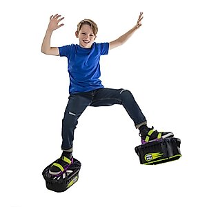 Moon Shoes Bouncy Shoes, Mini Trampolines for Your Feet, One Size, Black, New and Improved, Bounce Your Way to Fun, Very Durable, No Tool Assembly, Athletic Development, up to 130 lbs