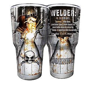 N NAMESISS All Over Printed Tumbler, WELDER Personalized Someone Data Provided By Those Of Questionable, Magician, Gift for Father, Him, Father's Day, 30 OZ
