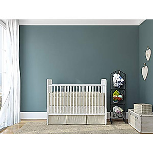 Gourmet Basics by Mikasa Rio 3-Tier Metal Floor Standing Fruit Storage Basket with Removable Wheels, 47.75-Inch, Black