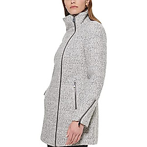 Calvin Klein Women's Asymmetrical Wool Jacket, Light Grey, X-Small
