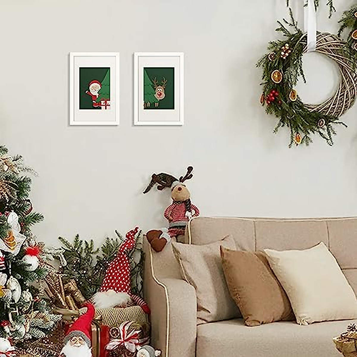 upsimples 8x12 Picture Frame Set of 3, Made of High Definition Glass for 6x8 with Mat or 8x12 Without Mat, Wall Mounting Photo Frames, White