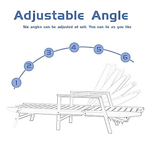 LyuHome Outdoor Lounge Chairs Set of 3, Lounge Beach Chairs for Outside, Pool Chaise Chairs and Side Table Set Patio Furniture Weather-Resistant Adjustable(White)