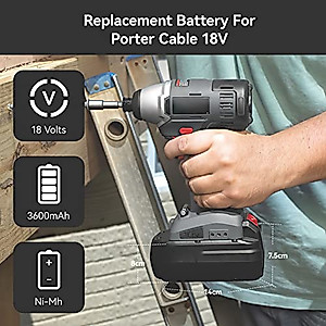 Moticett Upgraded to 3600mAh High Capacity Ni-Mh PC18B Replacement Battery Compatible with Porter Cable 18V Battery PCC489N PCMVC PCXMVC Cordless Tools
