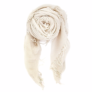Chan Luu Women's Combo Cashmere Silk Scarf 62"x 58" in Eggshell