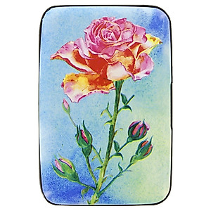 Flower Armored Wallet Credit Card Case (Rose)