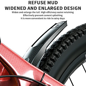 kingsea 2PCS Mountain Bike Mud Guard, Adjustable Carbon Fiber MTB Fenders -Universal Front or Rear MTB Fender Compatible with 20"/24"/26"/27.5"/29" Mountain Bike Mudguards - Hard Shell