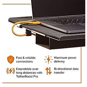 Tether Tools TetherPro USB-C to USB-C Cable | for Power Delivery, Fast Transfer and Connection Between Camera and Computer | High Visibility Orange | 15 feet (4.6 m)