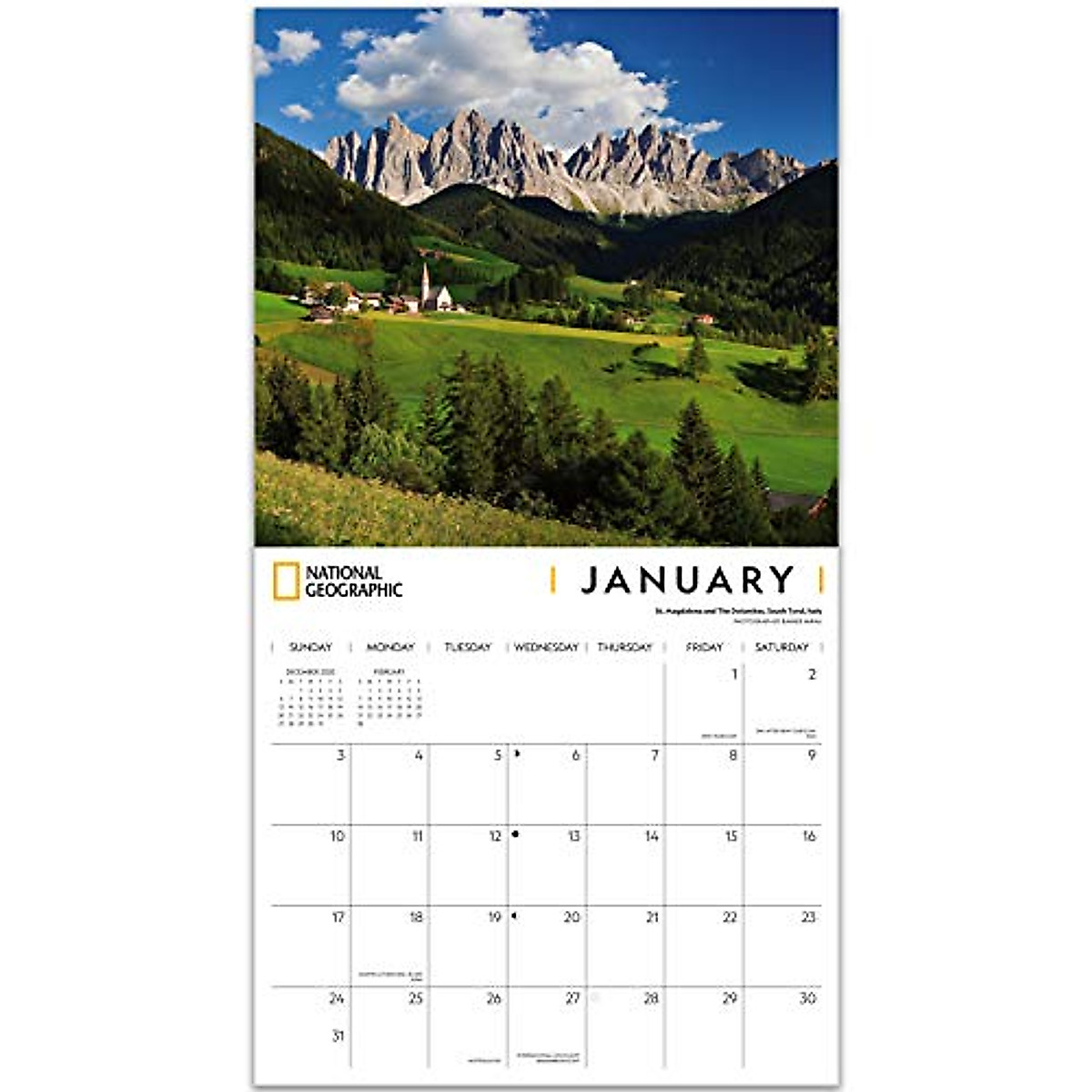 National Geographic Most Beautiful Places on Earth 2021 Wall Calendar