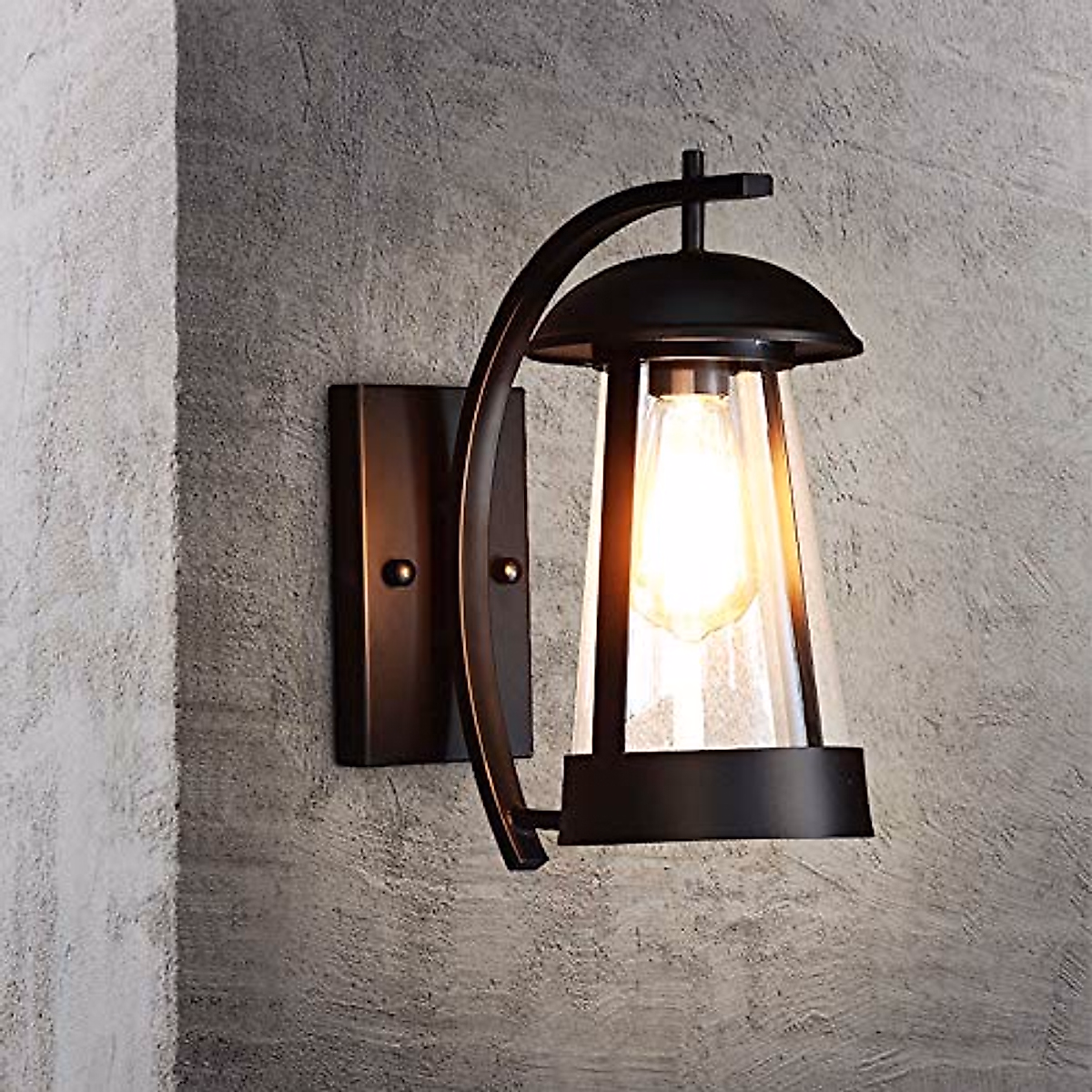TONPOP Outdoor Lighting Fixture Wall Lamp Minimalist Creativity Wall Lighting Black High Temperature Baking Paint Sconce Wall Lights E27 Base for Doorway Balcony Staircase Courtyard
