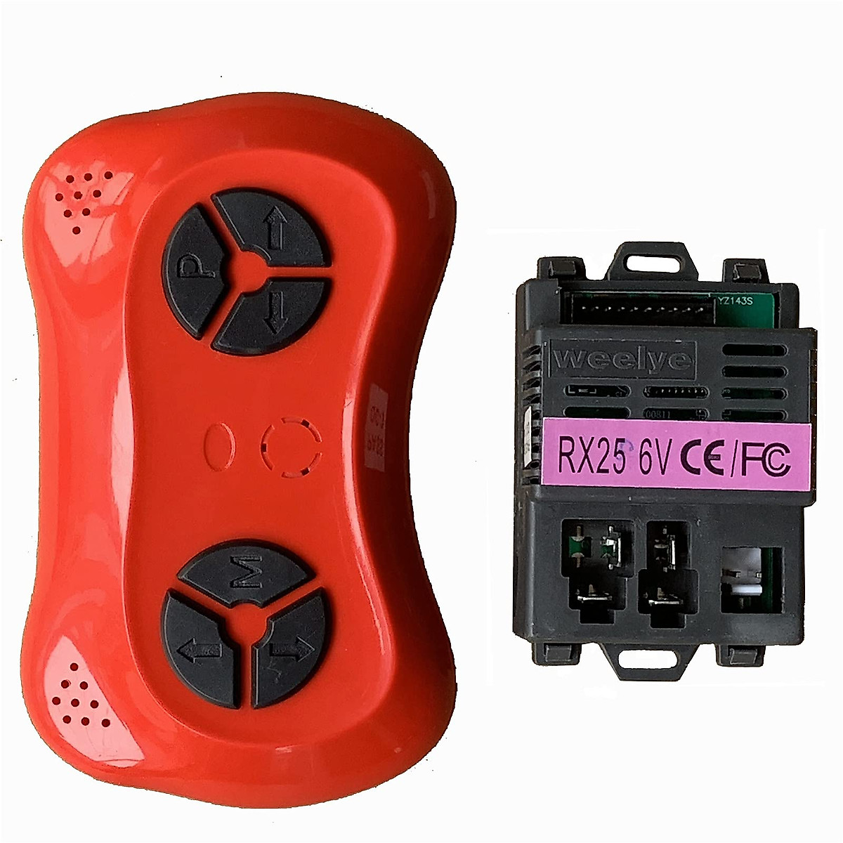 weelye RX25 6V Kids Powered Ride on car 2.4G Bluetooth Remote Control and Receiver Kit Controller Control Box Accessories for Children Electric Ride On Car Replacement Parts