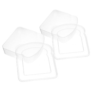 WESIEVYA 2pcs Small Sandwich Containers Clear Sandwich Box Small Bread Case Container Plast