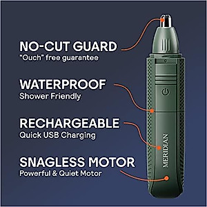 MERIDIAN Nose Nose/Ear Hair Trimmer for Men - Sage