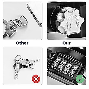 HonesaLoc Trailer Hitch Locks U-Shape Universal Adjustable Storage Security Heavy Duty Patent Design Trailer Coupler Lock with Combination Lock - Black