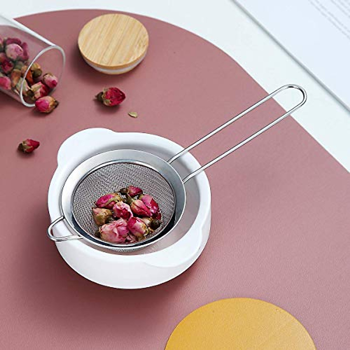 Kyraton Fine Mesh Strainer 6 Pieces Set, Flour Sifter For Baking, Stainless Steel Clander, Matcha Tea Strainer, Gravy Separator, Stasher Sieve Pasta Strainers