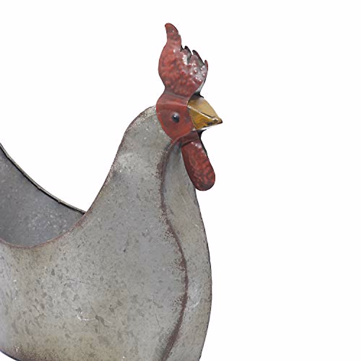 Deco 79 Metal Rooster Indoor Outdoor Planter, 12" x 8" x 16", Gray