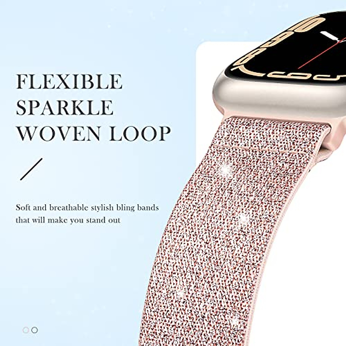 LETOID Stretchy Band Compatible with Apple Watch 38mm 40mm 41mm, 3 Pack Elastic Nylon Straps Women Replacement Braided Sport Solo Loop Wristband for iWatch Series 8 7 6 5 4 3 2 1 SE