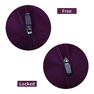 Womens Quarter Zip Pullover Athletic Long Sleeve(Plum,M)