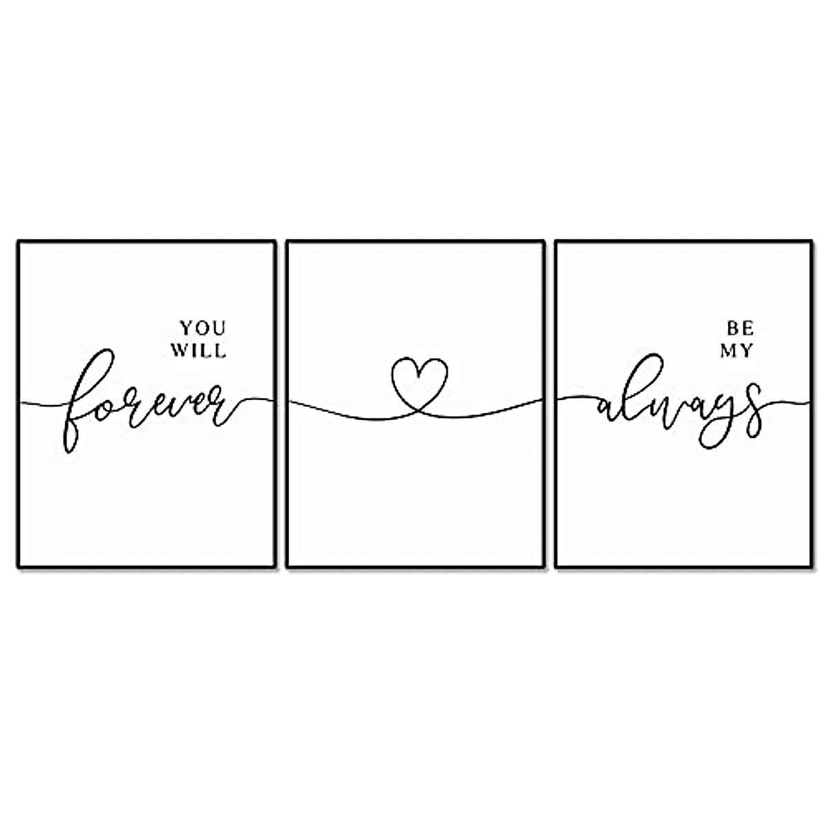 Bedroom Decor for Couples Wall Art Set of 3 Prints Bedroom Wall Decor Loves Above Bed Art Prints Home Gifts, 11x14inch Unframed