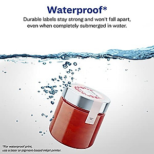 Avery Durable Waterproof Cigar Labels with Sure Feed, 2-3/8" x 8", 300 Oil and Tear-Resistant Waterproof Labels, Laser/Pigment-Based Inkjet Printable Labels