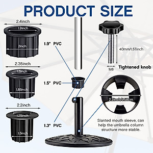 Hotop 12 Pcs Patio Umbrella Parasol Base Stand Hole Ring Plug Cover Umbrella Stand Replacement Part Patio Swing Umbrella Chair Replacement Parts