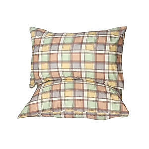 100 Percent Cotton Queen Pillowcases Checkered Hotel Quality Pillow Case Covers Bedding for Women, Men, Kids & Teens